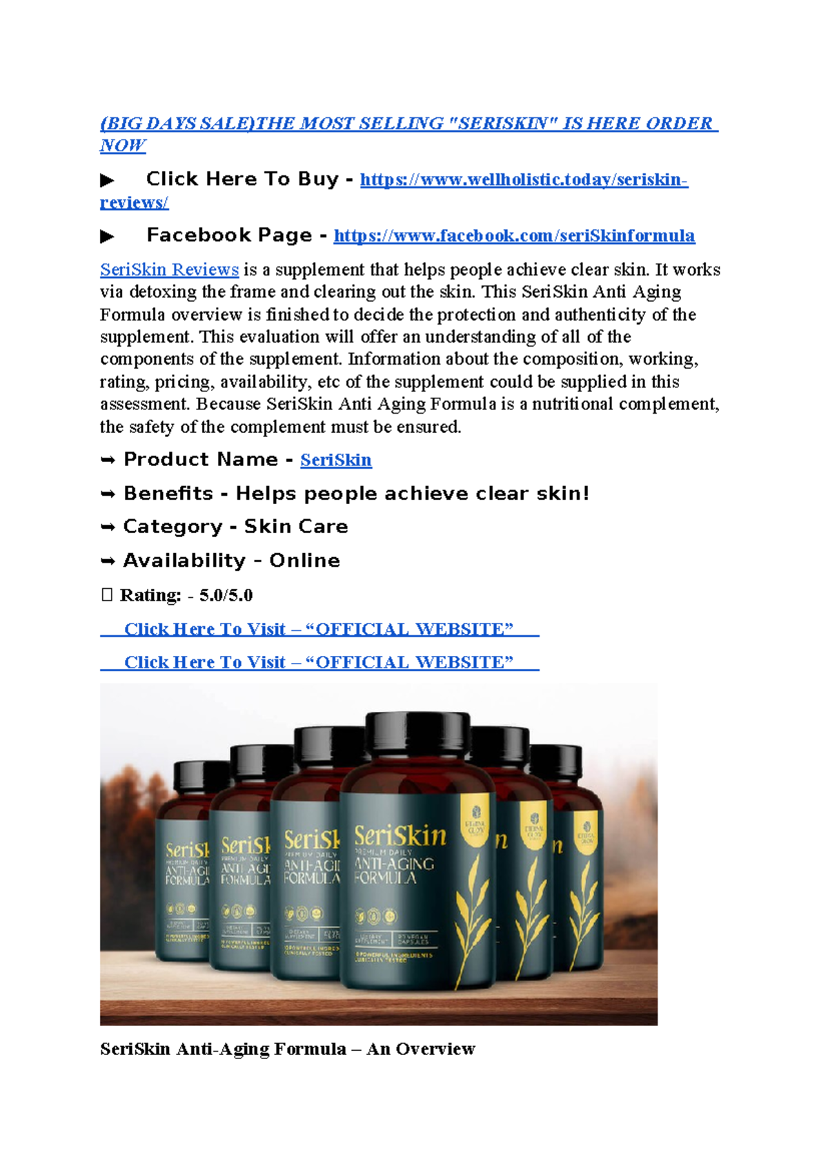 Seri Skin Anti-Aging Formula - {Clinically Proven} Benefits, Price ...