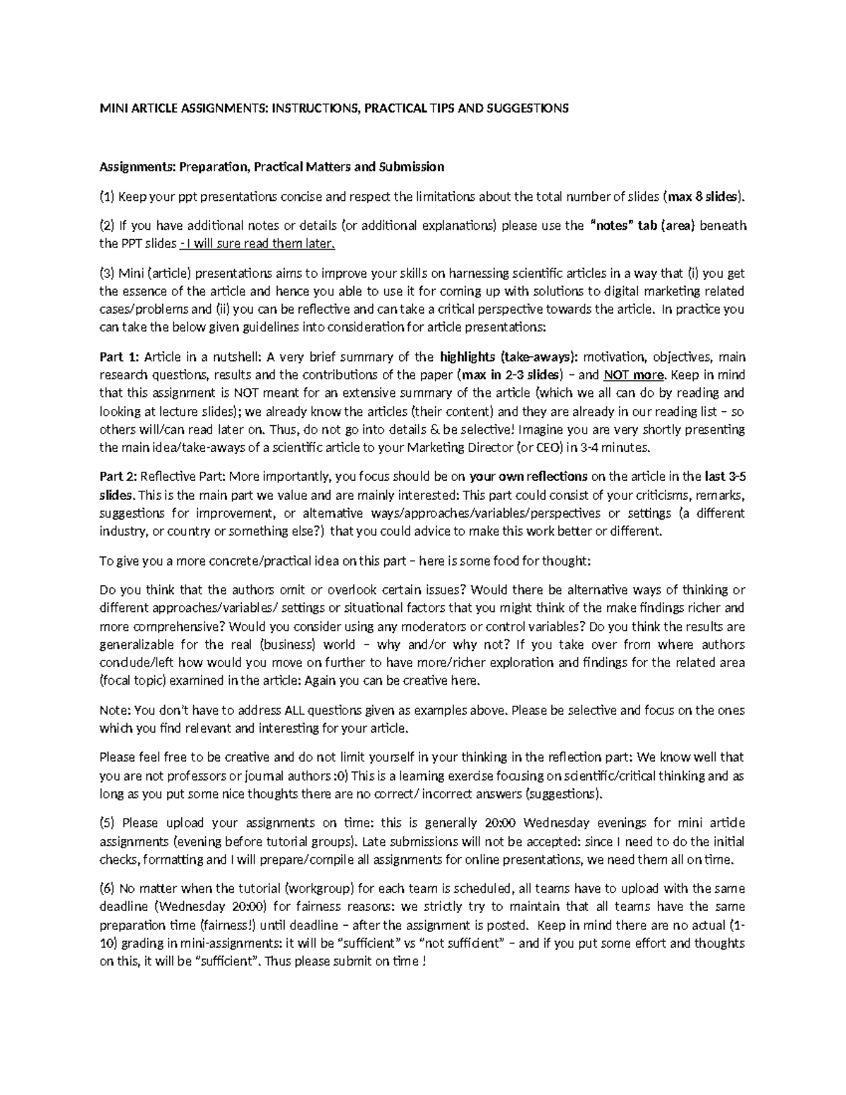 11 Mini Article Assignments 2023 Instructions and Tips - MINI ARTICLE ...