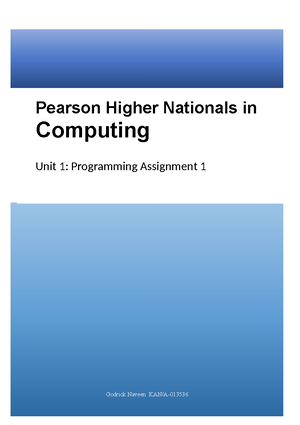 P1 - Programming Assignment - Higher Nationals Internal verification of assessment decisions ...