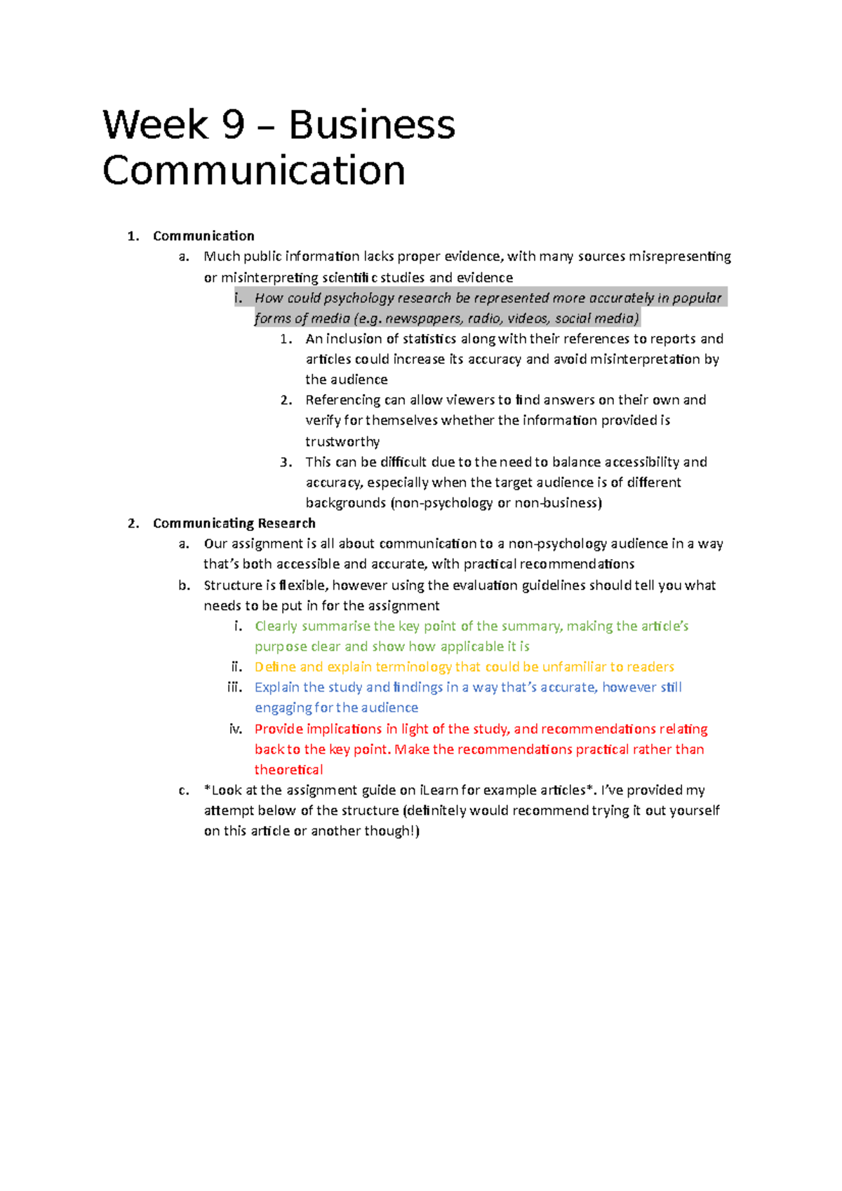 PSYU3338 W9 T1 - Detailed tutorial notes - Week 9 – Business ...