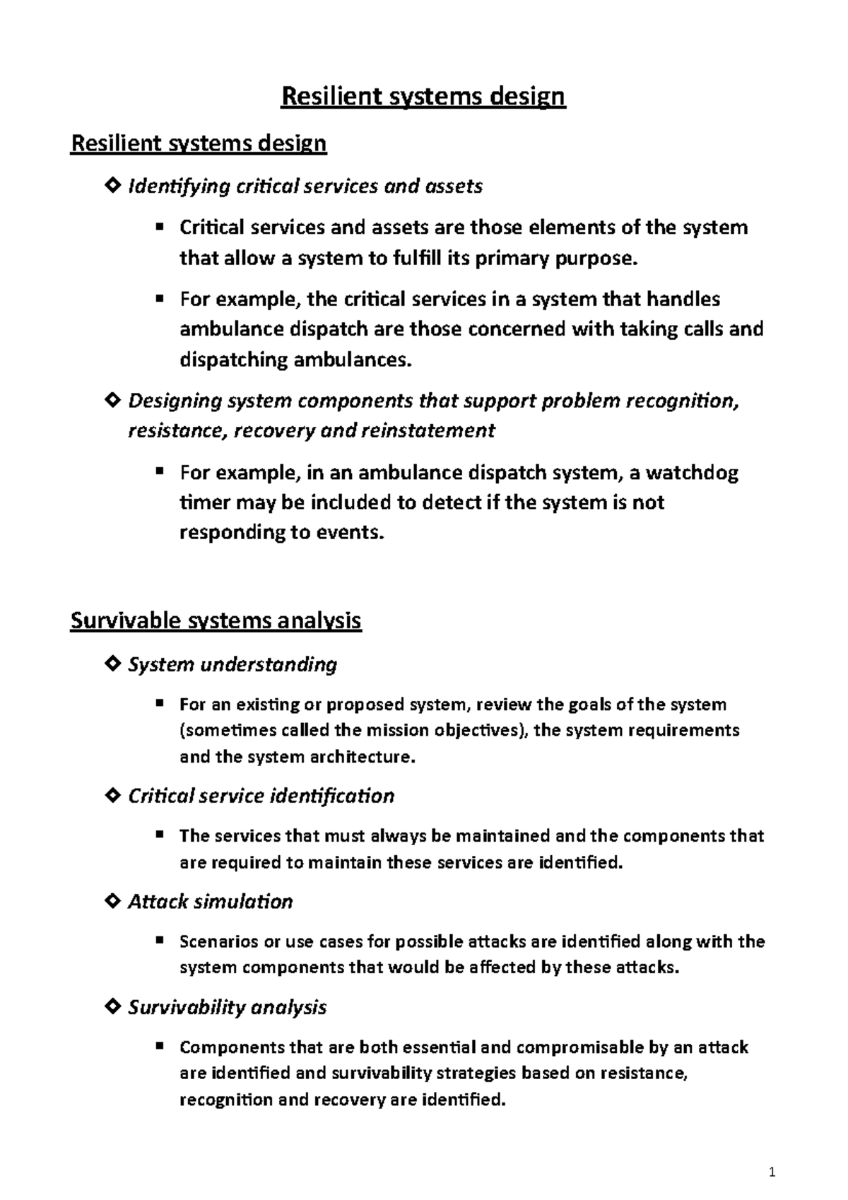 Resilient systems design - Resilient systems design Resilient systems ...