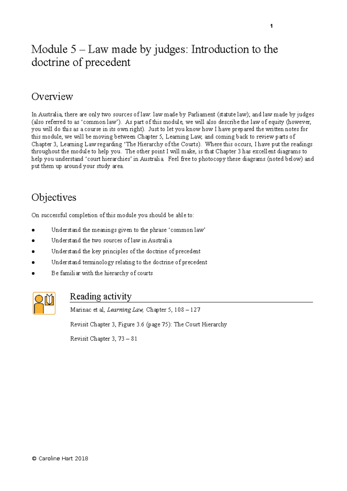 Module 05 - Law made by Judges - Introduction to the doctrine of ...