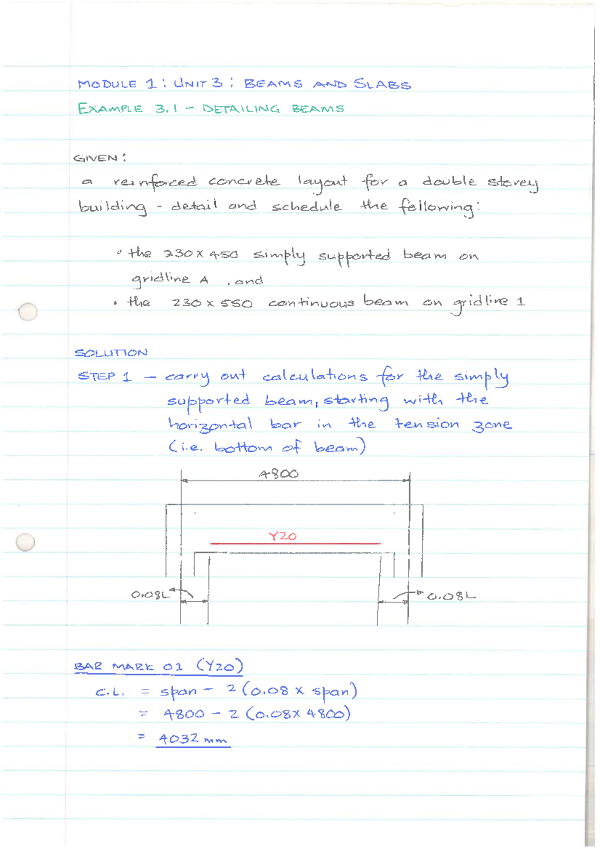 Example 3 1 Beams - DRAW011 - Studocu