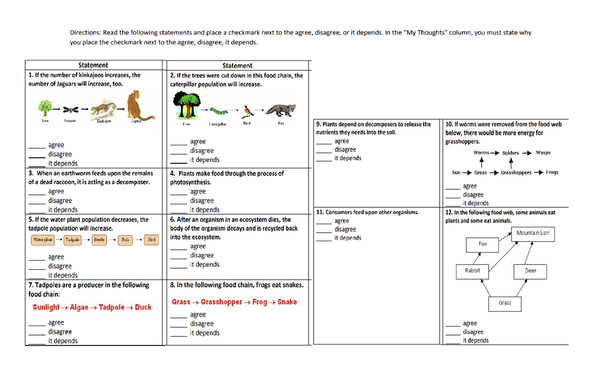 Ecosystem Reviewer - Activity sheet and practice materials - Biological ...