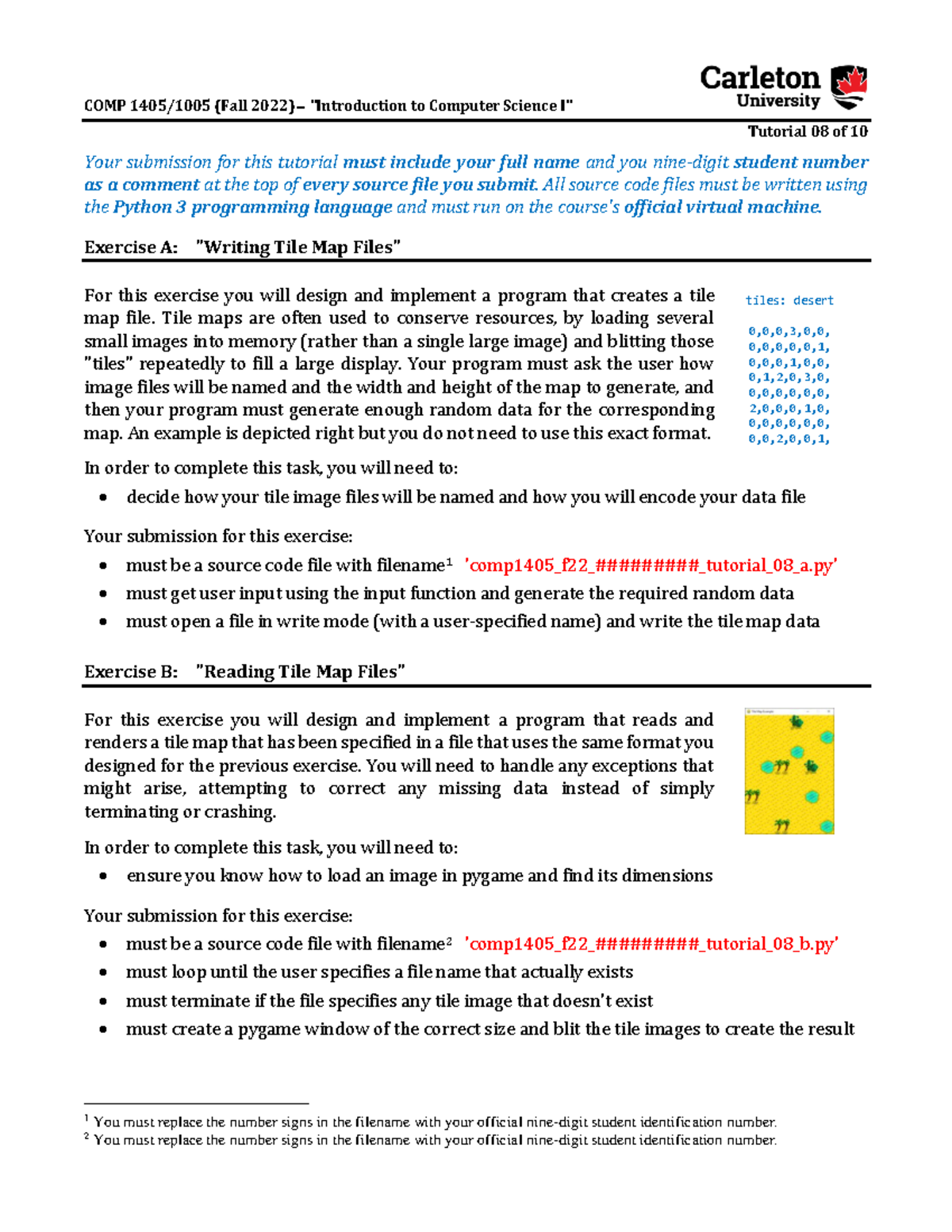 Tutorial 08 - Specification - COMP 1405 /1005 (Fall 2022 ) − "Introduction to Computer Science ...