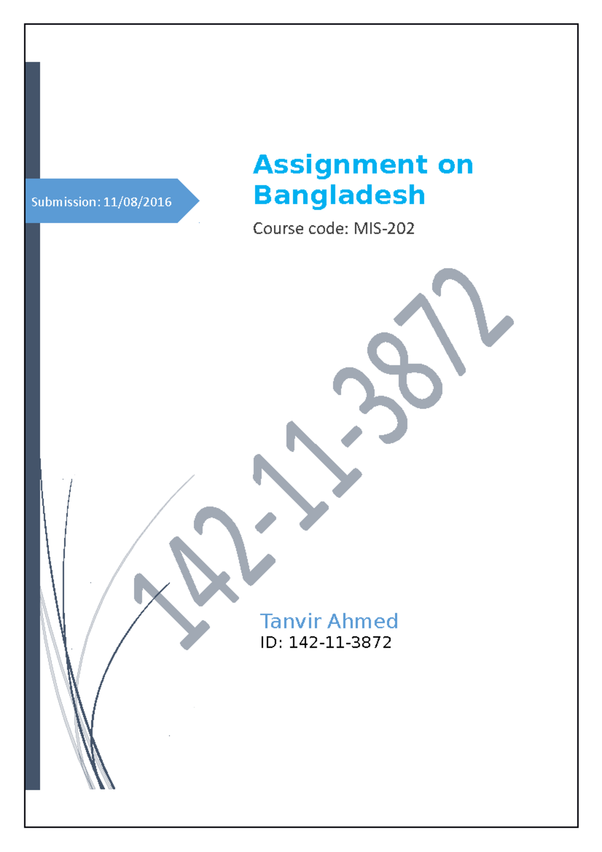 MIS-word - bjjjbb - Submission: 11/08/ Assignment on Bangladesh Course ...