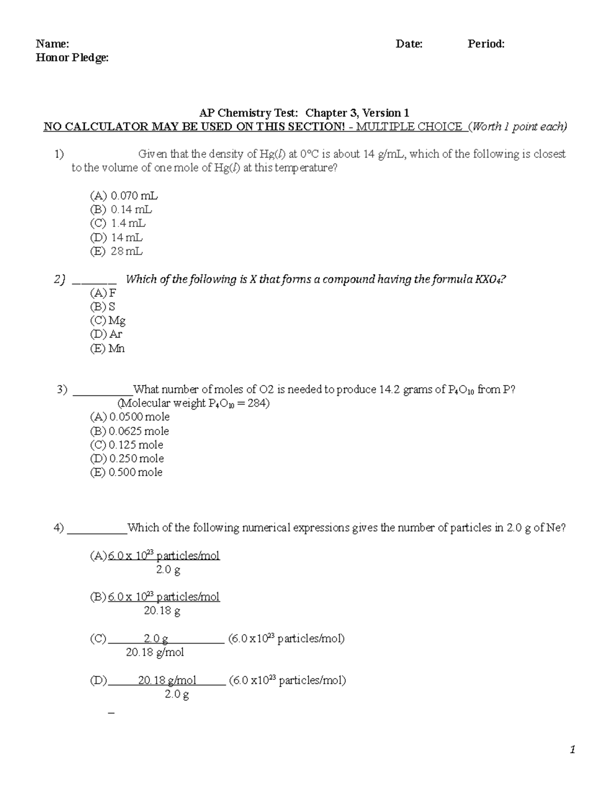 AP Ed Bk1C3 Test 2023 - practice tests redox - Name: Date: Period ...