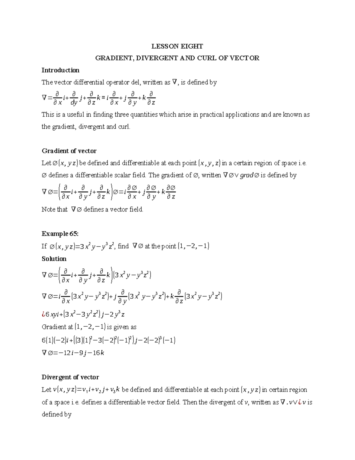 Lesson Eight - The course provide inside to matrices and other linear ...