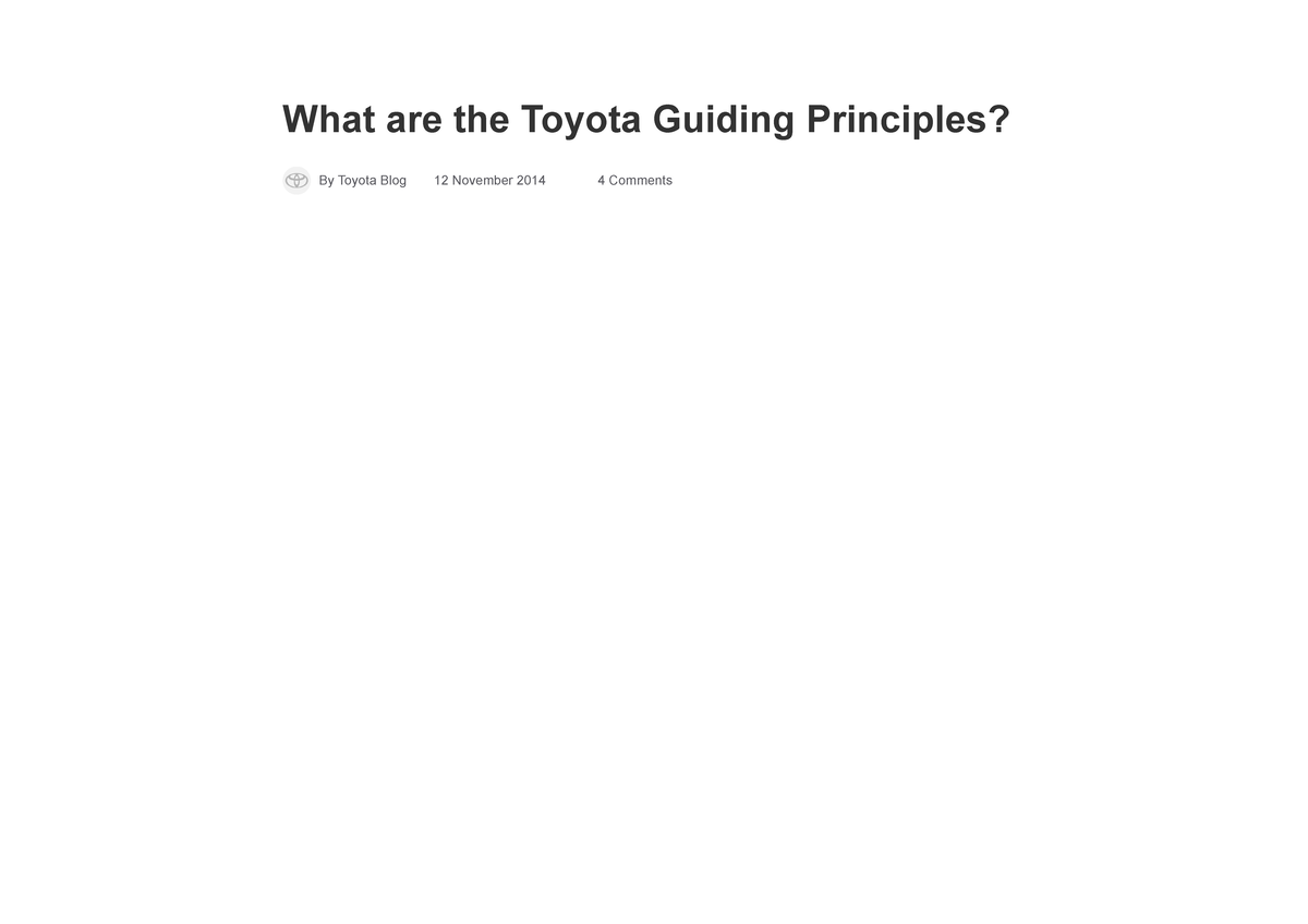 What are the Toyota Guiding Principles - We take a look at the seven ...