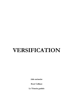 Poésie et versification - CHAPITRE 1 La poésie du XIX e siècle au XXI e ...