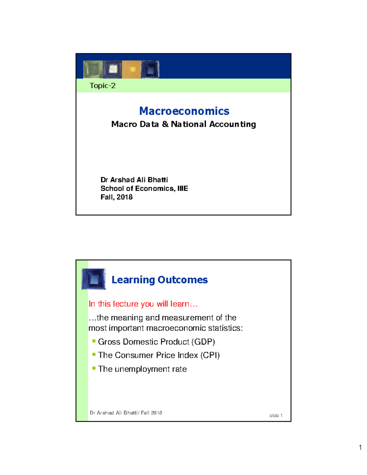 ECN316 Lec2- Macro Data & National Accounting - Topic- Macroeconomics ...