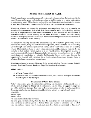 NOTE ON Water Pollution - WATER POLLUTION Water pollution is the ...