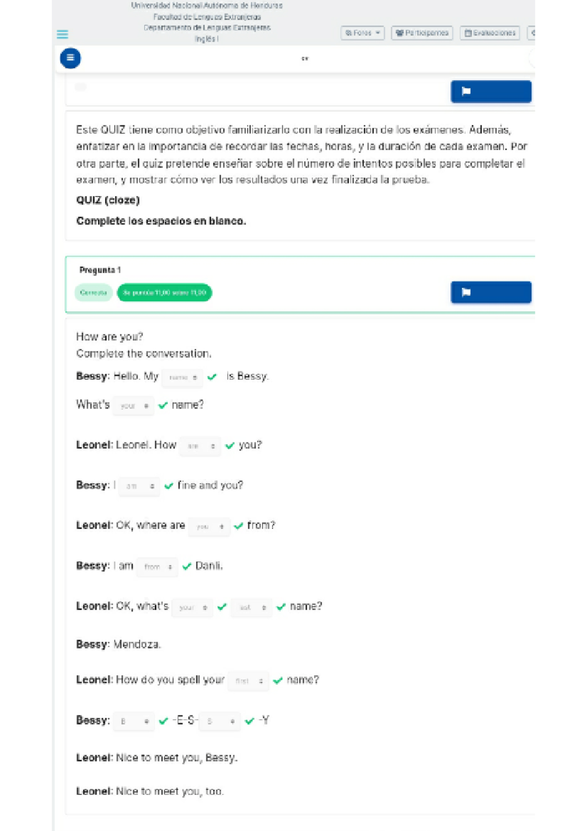 Actividad 5-Quiz lesson 1-2% - Universidad de Horduras Facultad de ...