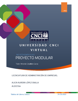Proyecto modular - Universidad CNCI virtual Materia: informática II Tutor: Adriana Hernández ...