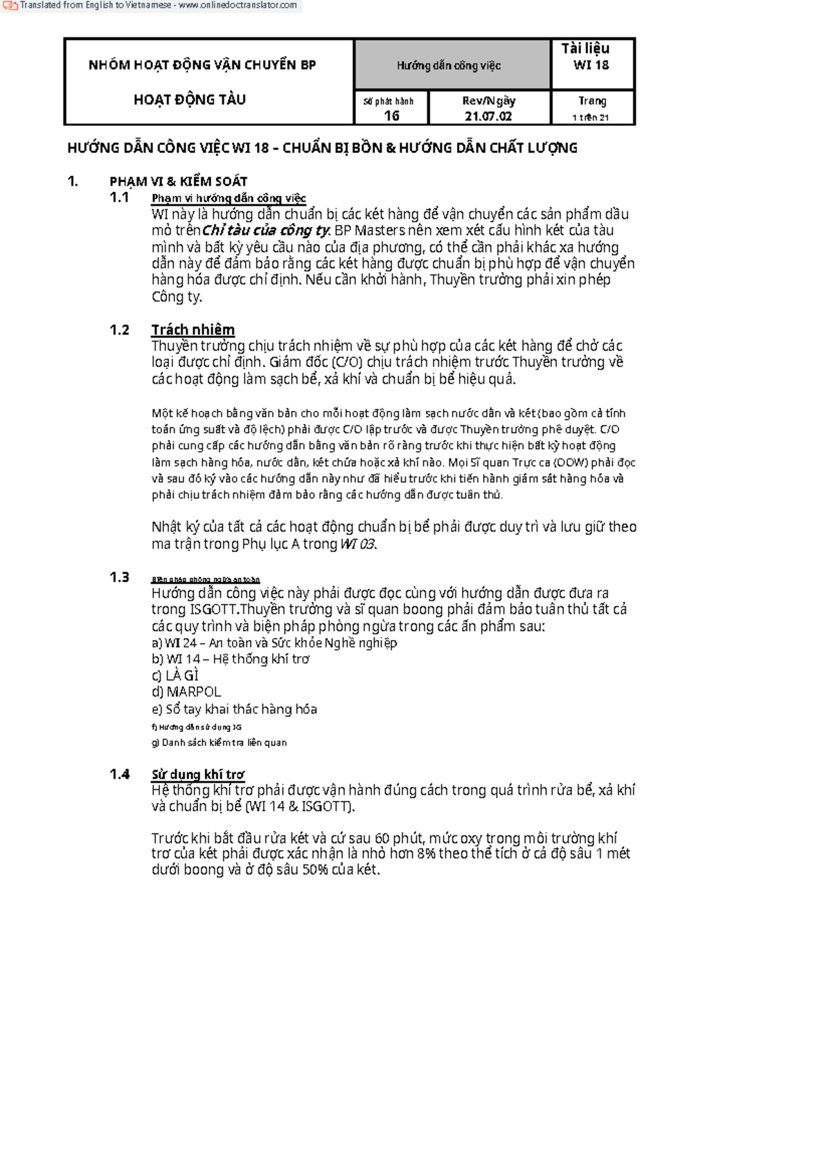 366331021 BP Tank Cleaning Guide - Tài liệu NHÓM HOẠT ĐỘNG VẬN CHUYỂN ...