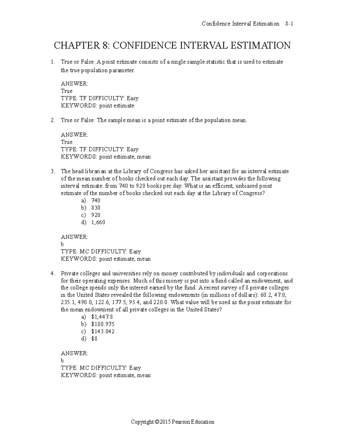 Chap 8 - Answer for some questions - Confidence Interval Estimation 8 ...
