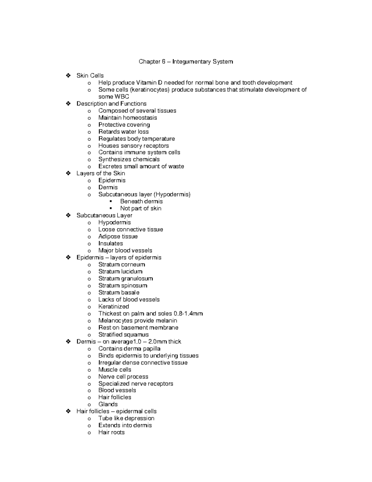 Chapter 6 - Professor Indrani Rajan - Chapter 6 – Integumentary System ...