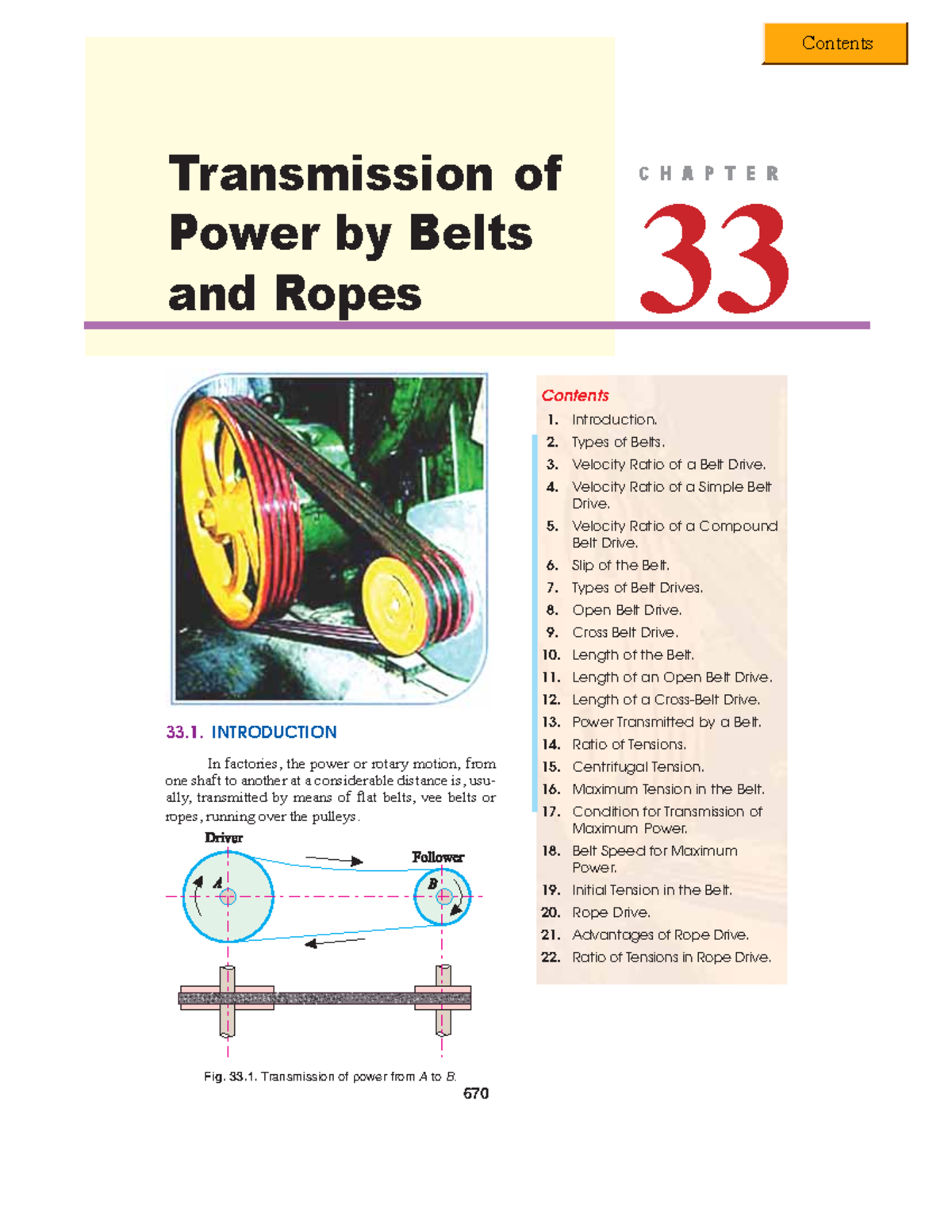 Flexible Power Transmitting Elements - Contents 670 A Textbook of ...