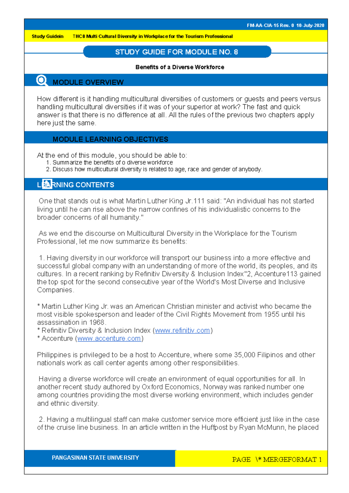 Chapter-8- Multi - THANKS - STUDY GUIDE FOR MODULE NO. 8 FM-AA-CIA-15 ...