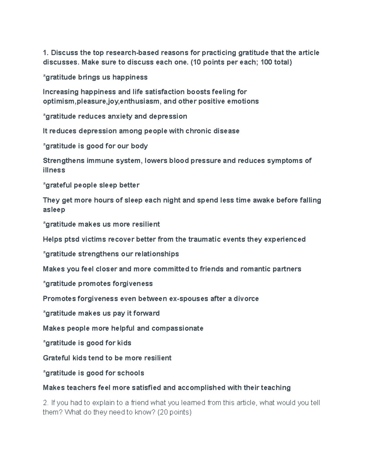 Why Practice Gratitude - Discuss the top research-based reasons for ...