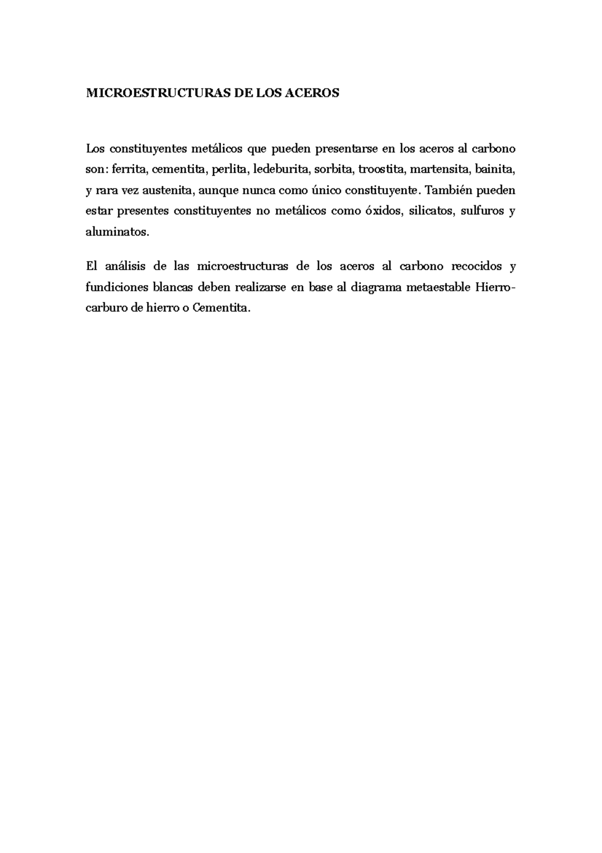 Microestructuras DE LOS Aceros MICROESTRUCTURAS DE LOS ACEROS Los microestructuras-de-los-aceros-microestructuras-de-los-aceros-los
