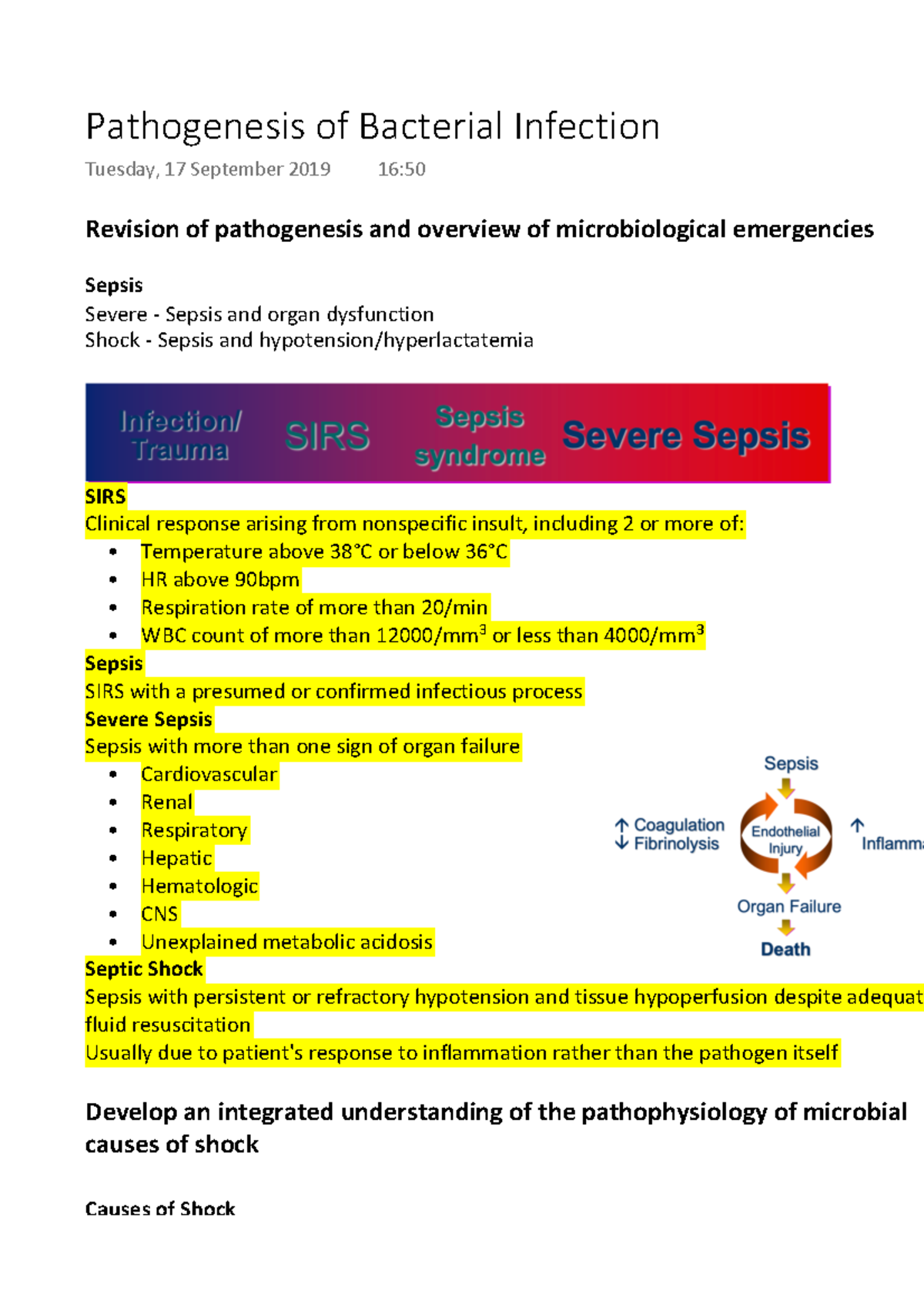 Pathogenesis of Bacterial Infection - Revision of pathogenesis and ...