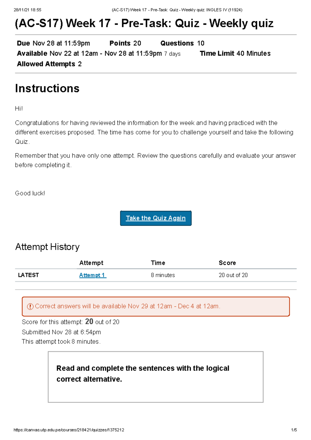 (AC-S17) Week 17 - Pre-Task Quiz - Weekly quiz Ingles IV (11924) - (AC ... (AC-S17) Week 17 - Pre-Task Quiz - Weekly quiz Ingles IV (11924) - (AC ...