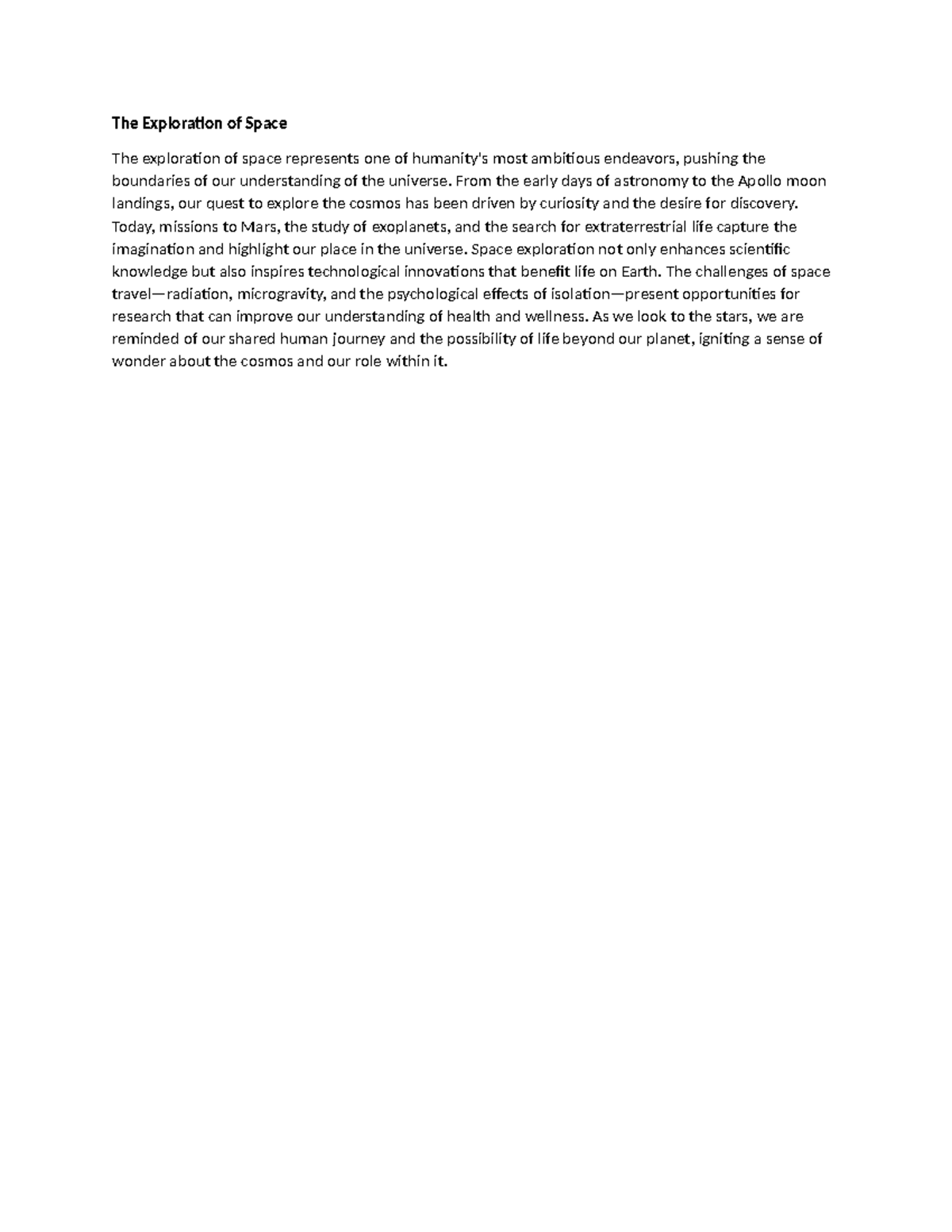 The Exploration of Space - From the early days of astronomy to the ...