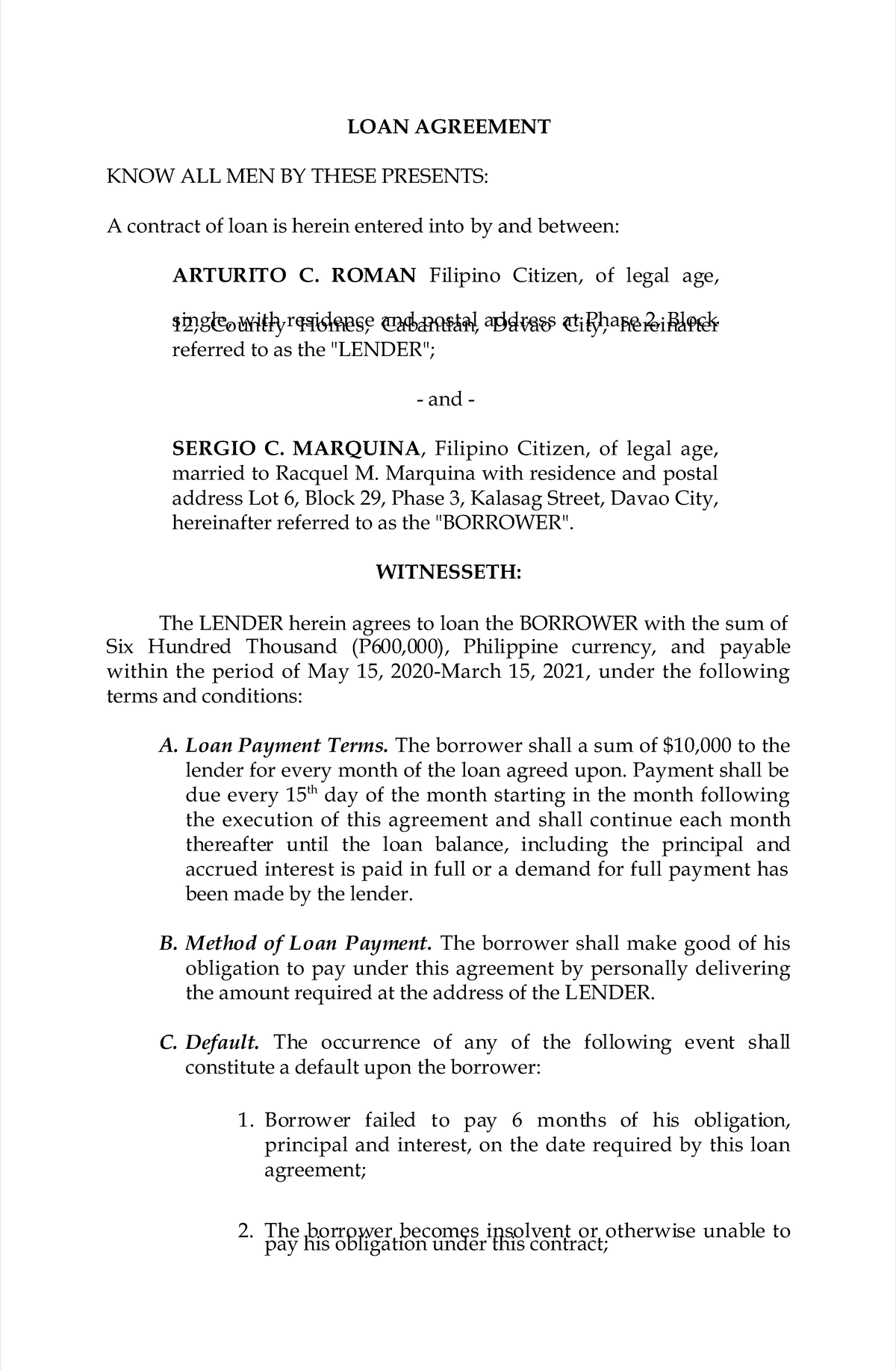 Pdf-loan-agreement-sample compress - CHFK FOPMMAMKTCHFK FOPMMAMKT IKH_ FCC AMK @W TNM\M RPM\MKT ...
