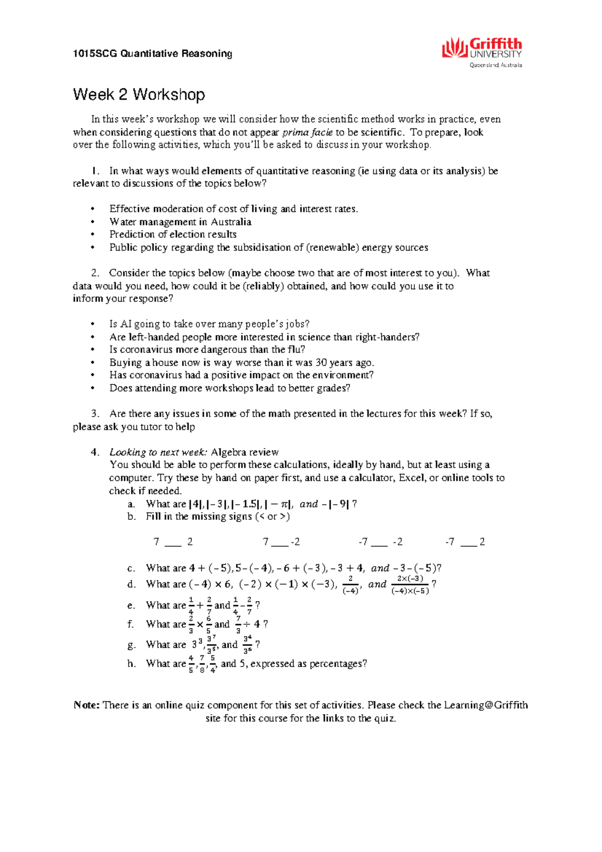 1015SCG Workshop Week 2 - 1015SCG Quantitative Reasoning Week 2 Workshop In this week’s workshop ...