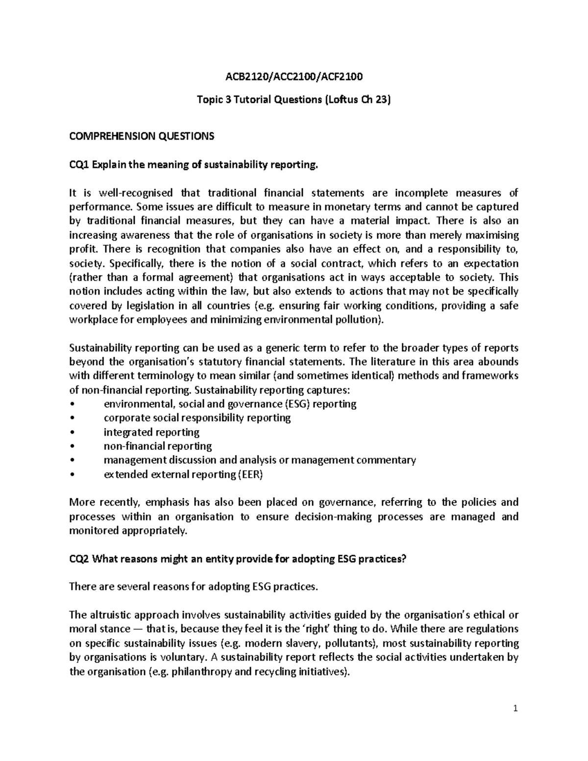 24 - questions - ACB2120/ACC2100/ACF Topic 3 Tutorial Questions (Loftus ...