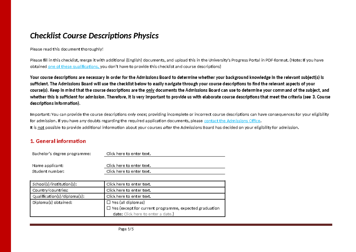 2025 2026 checklist course descriptions physics - Checklist Course ...