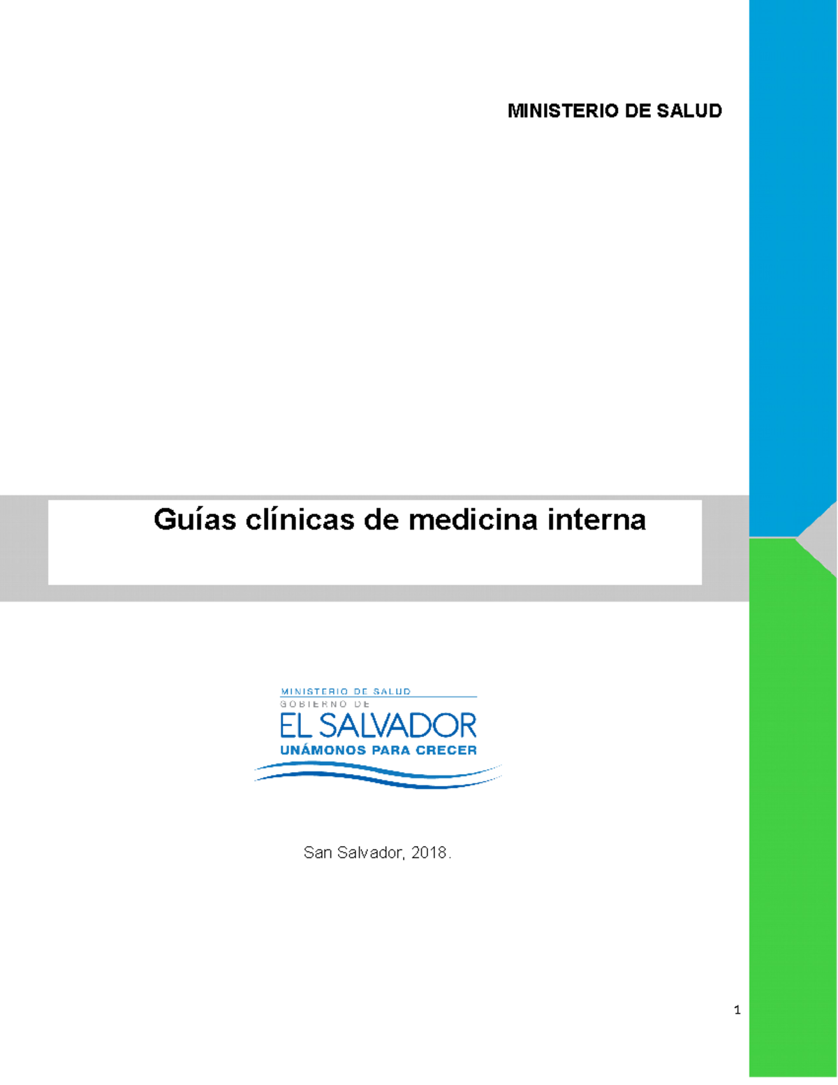 Guia clinica medicina interna v1 - San Salvador, 2018. Guías clínicas ...
