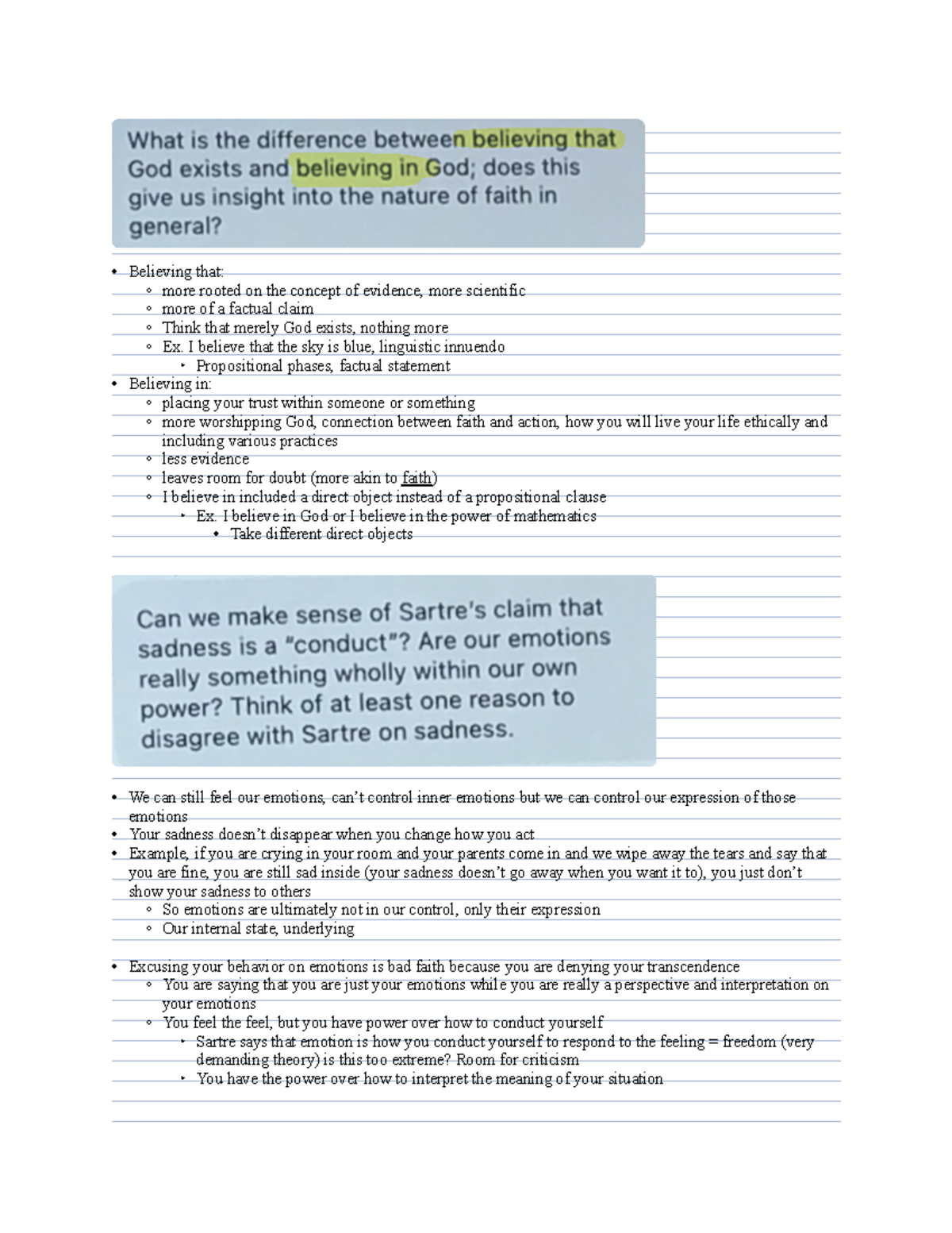 Faith Notes - Believing that: more rooted on the concept of evidence ...