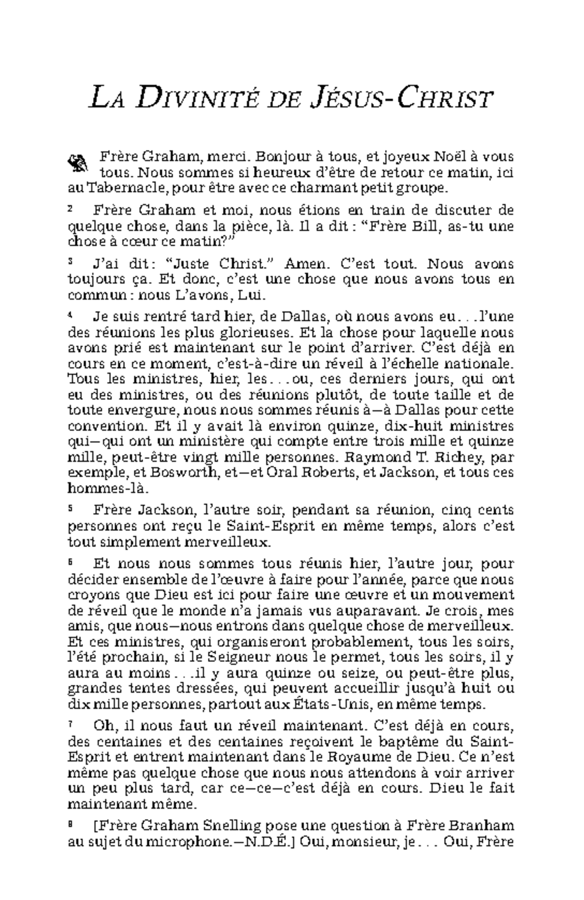 FRN49-1225 The Deity Of Jesus Christ VGR - LA DIVINITÉ DE JÉSUS-CHRIST ...