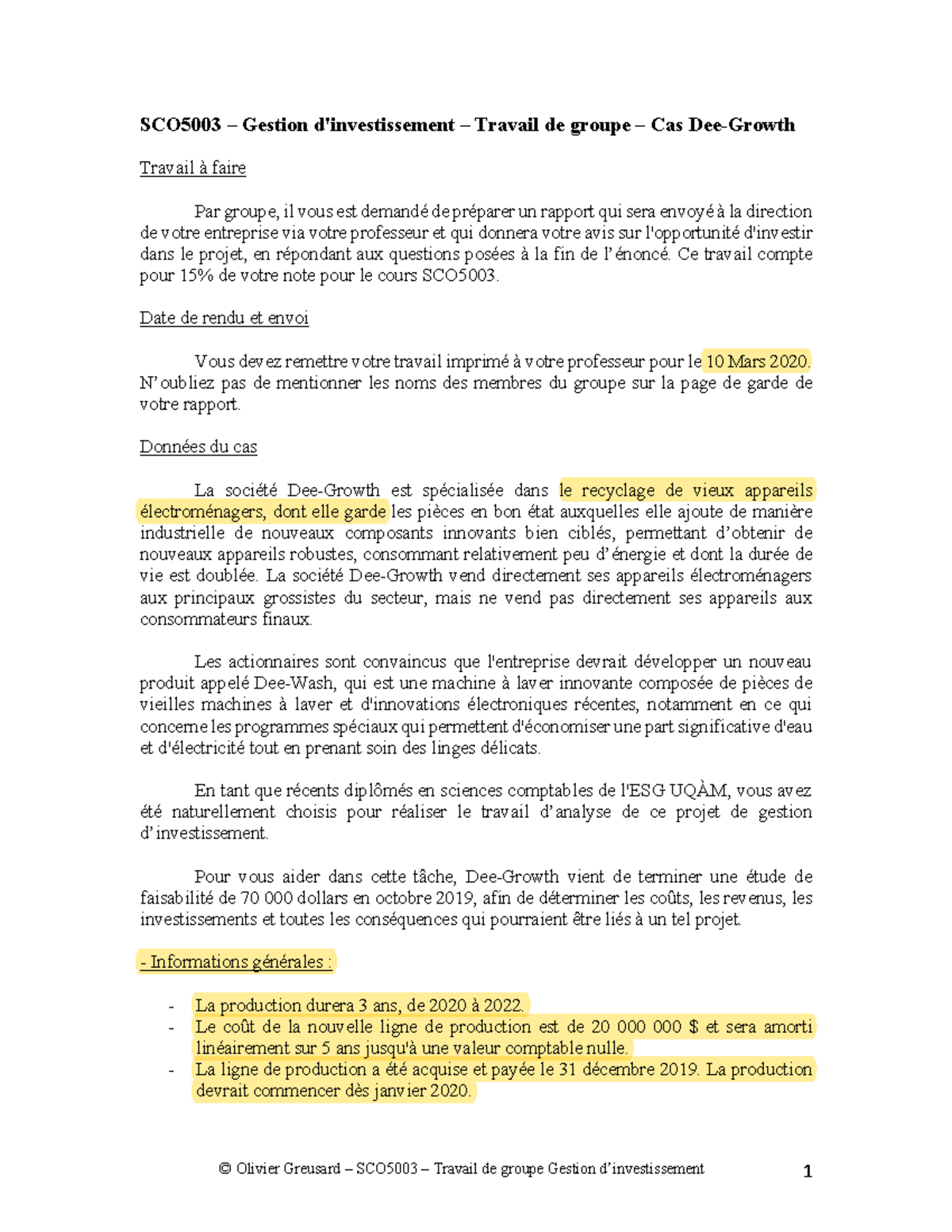 Travail de groupe - Cas Dee Growth - Warning: TT: undefined function: 32 Warning: Popup ...