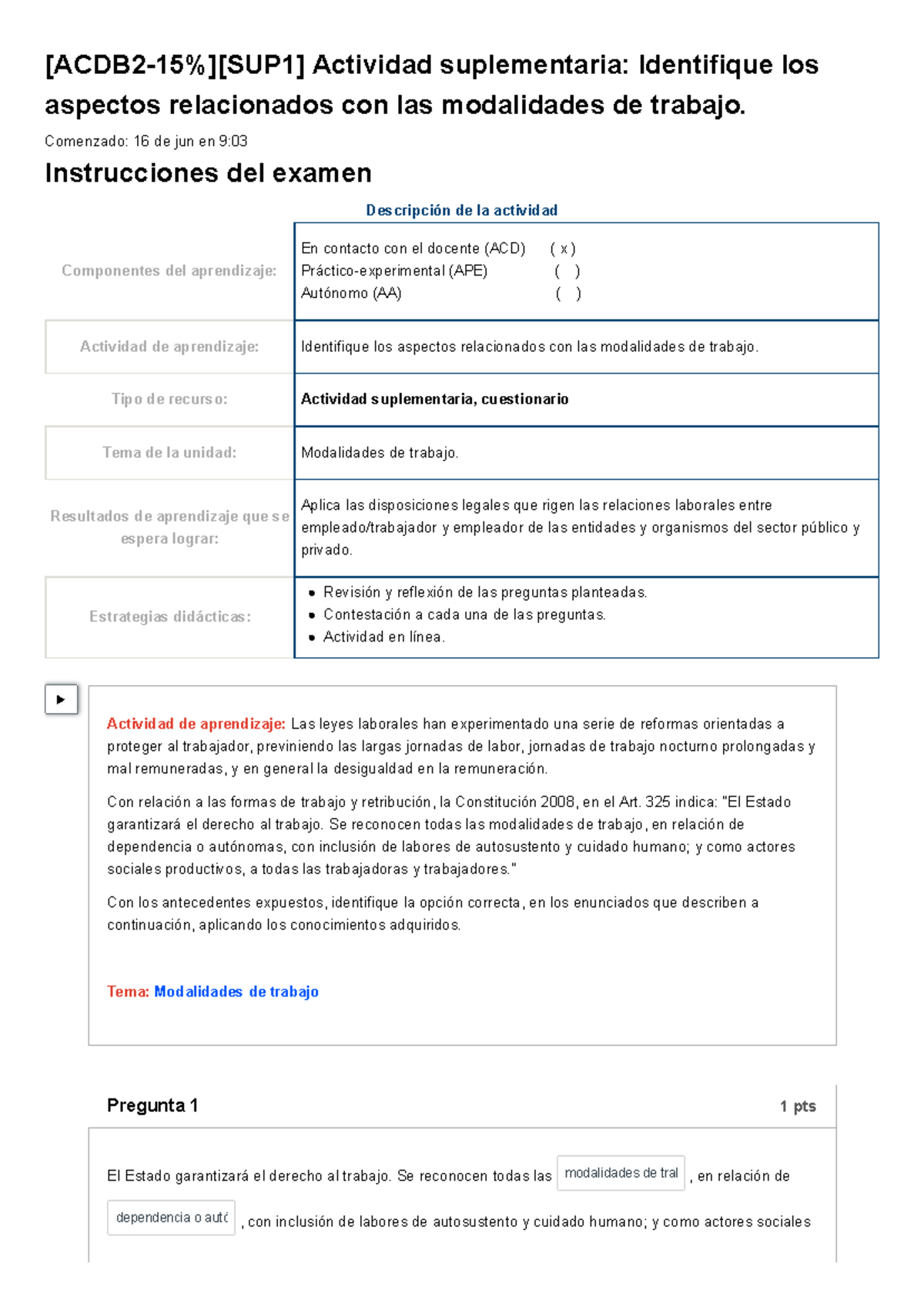 Dere laboral 2b cuestionario suple - [ACDB2-15%][SUP1] Actividad suplementaria: Identifique los ...