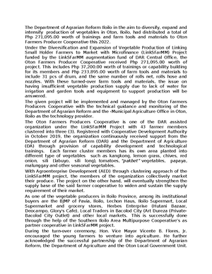 ARC Profile description - ARC Profile This includes the basic ...