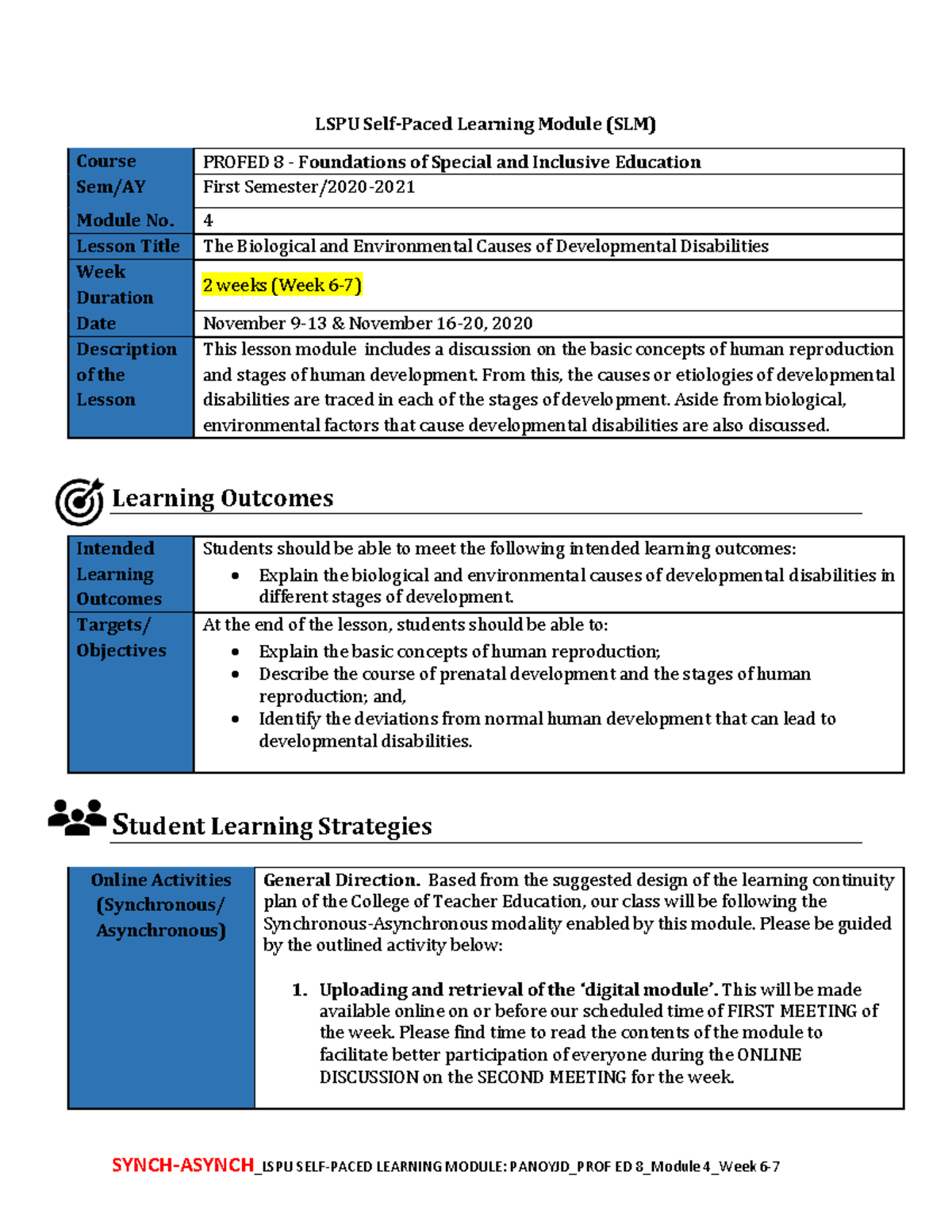 Module 4 Week 6-7 SPED Lecture - LSPU Self-Paced Learning Module (SLM ...