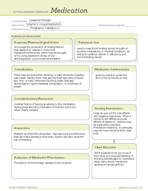 Methergine - ATI LEARNING TEMPLATE - ACTIVE LEARNING TEMPLATES ...