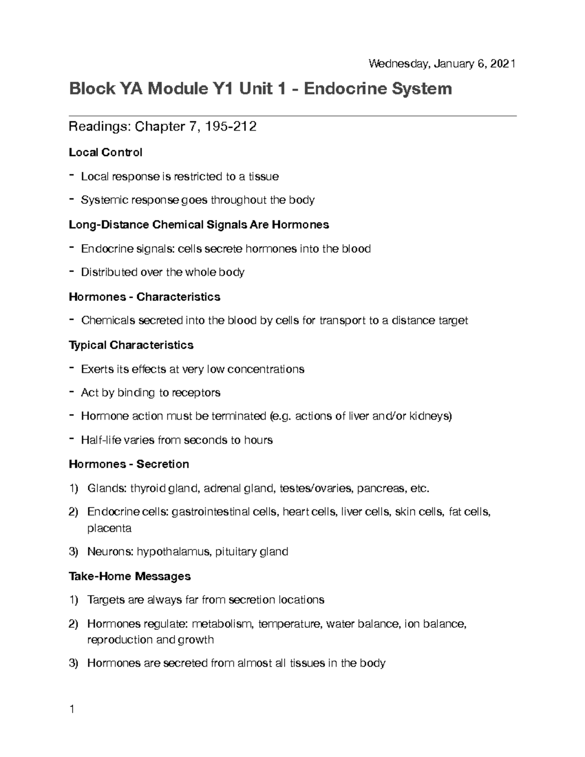 YA Y1 Unit 1 - Lecture notes Block YA - Block YA Module Y1 Unit 1 ...