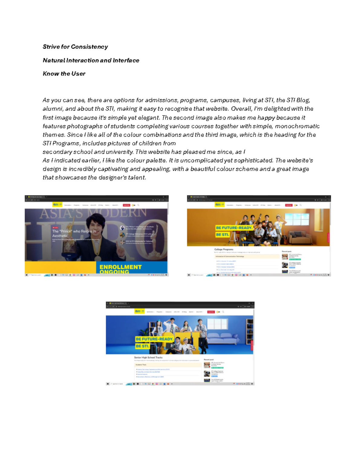 HCI - BSIT - Strive for Consistency Natural Interaction and Interface ...