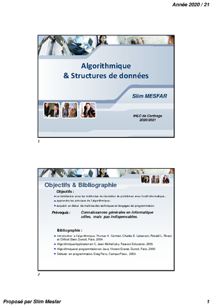 Cours Algorithm structure de données - Algorithmique et Structures de ...
