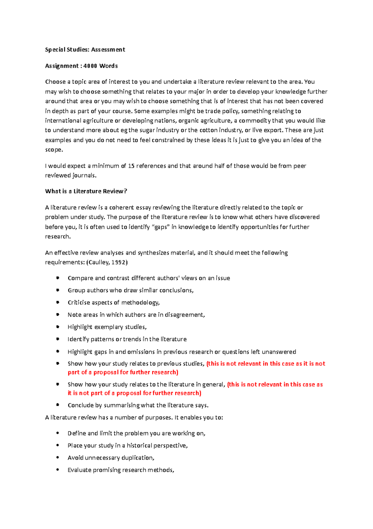 Special Studies Assessment[ 57] - Special Studies: Assessment ...