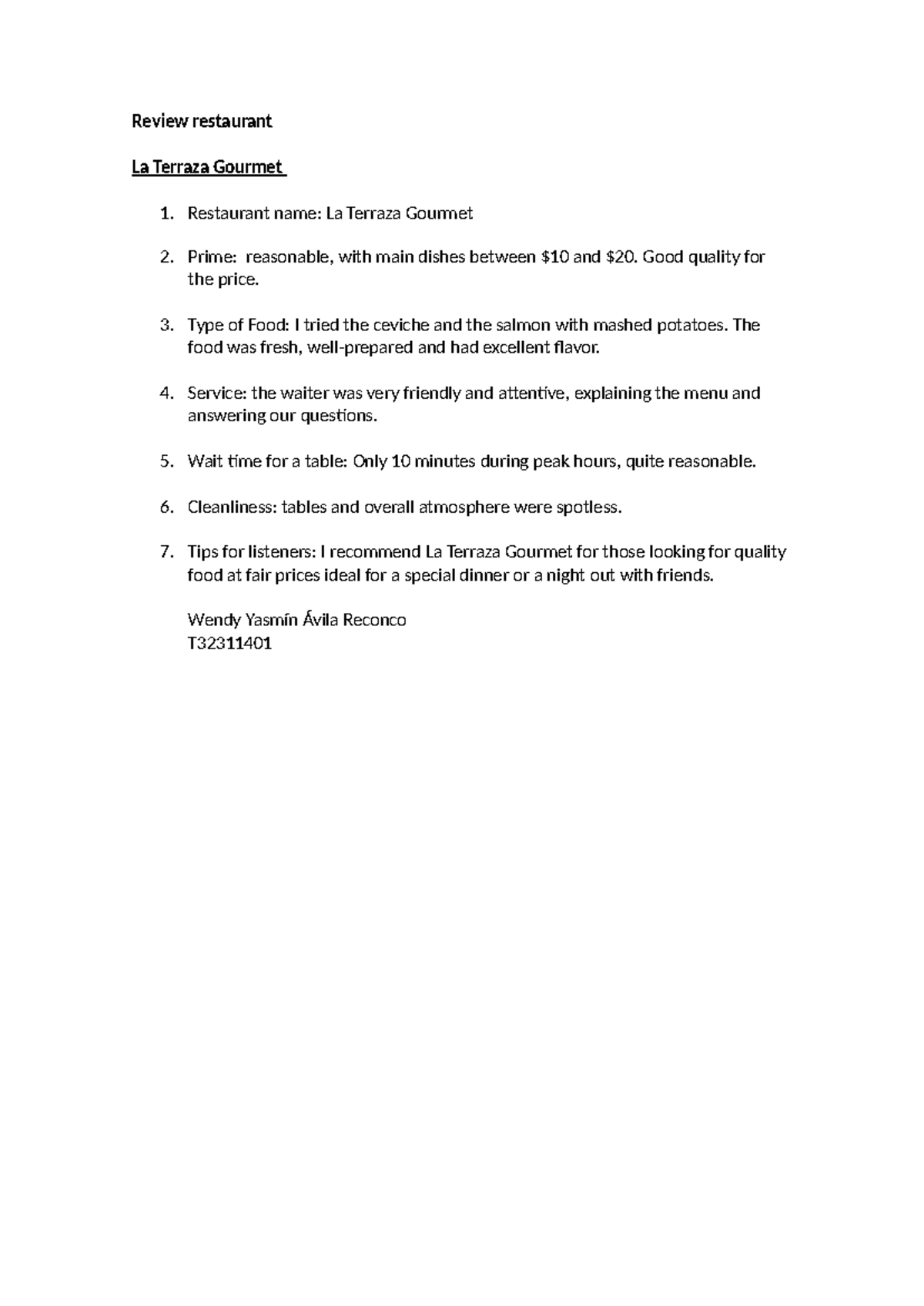 Review restaurant 🤓 - Ninguno - Review restaurant La Terraza Gourmet 1 ...