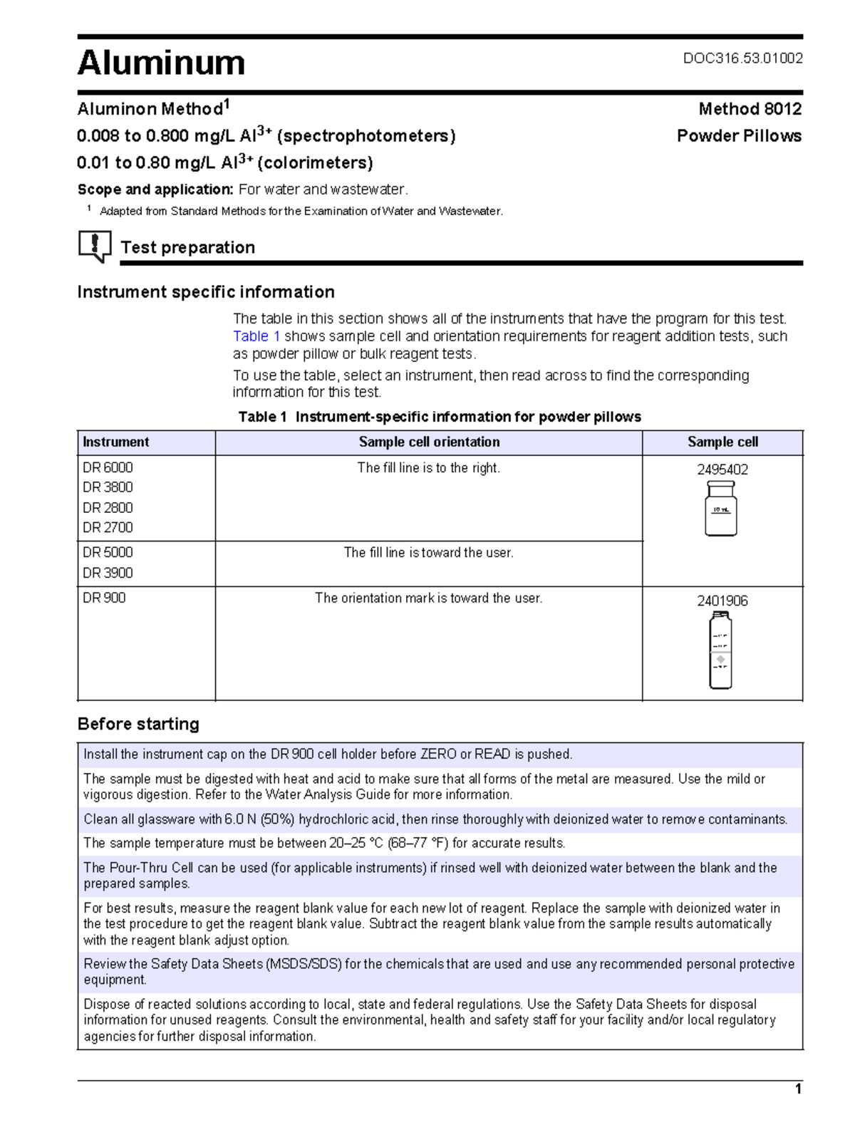 Aluminum Aluminon DOC316 - Aluminum DOC316. Aluminon Method 1 Method ...