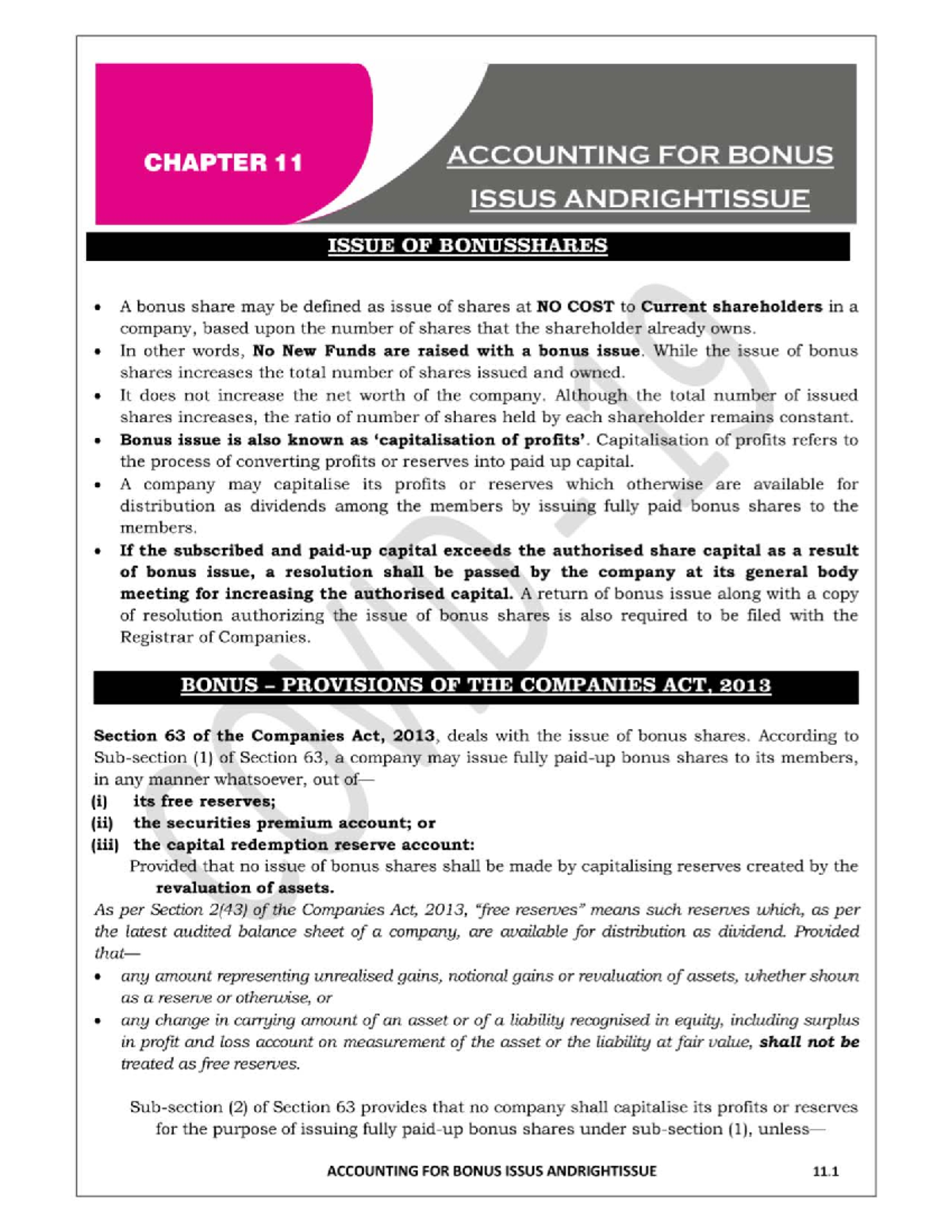 11. Accounting FOR Bonus Issue AND Right Issue- FT - CA Intermediate ...