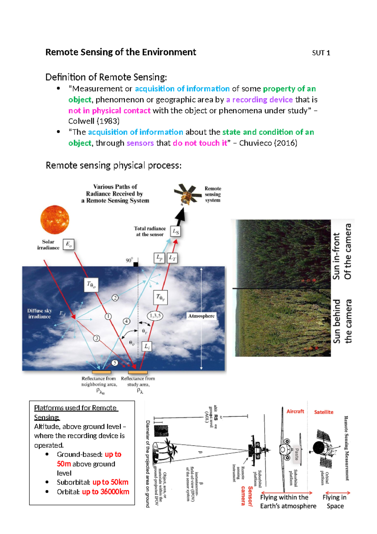 SUT 1 - summary sut1 - Remote Sensing of the Environment SUT 1 ...
