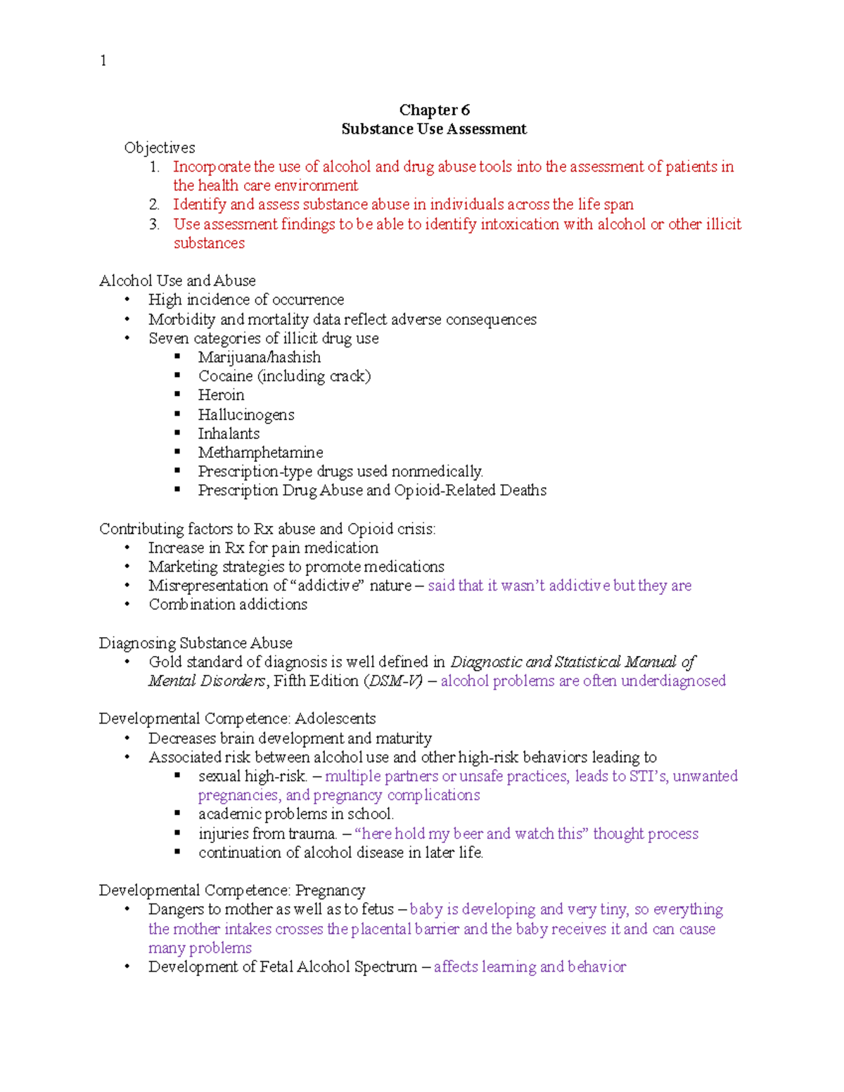 Chapter 6- Substance Use - Chapter 6 Substance Use Assessment ...