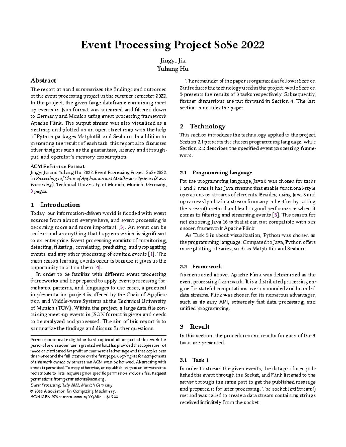 Event Processing Project So Se 2022 - Event Processing Project SoSe ...